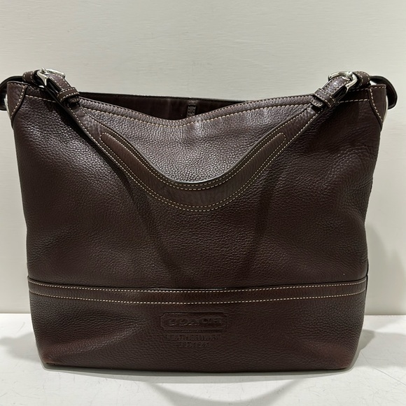 Coach | Bags | Coach F1662 Large Brown Pebbled Leather Hobo Shoulder ...